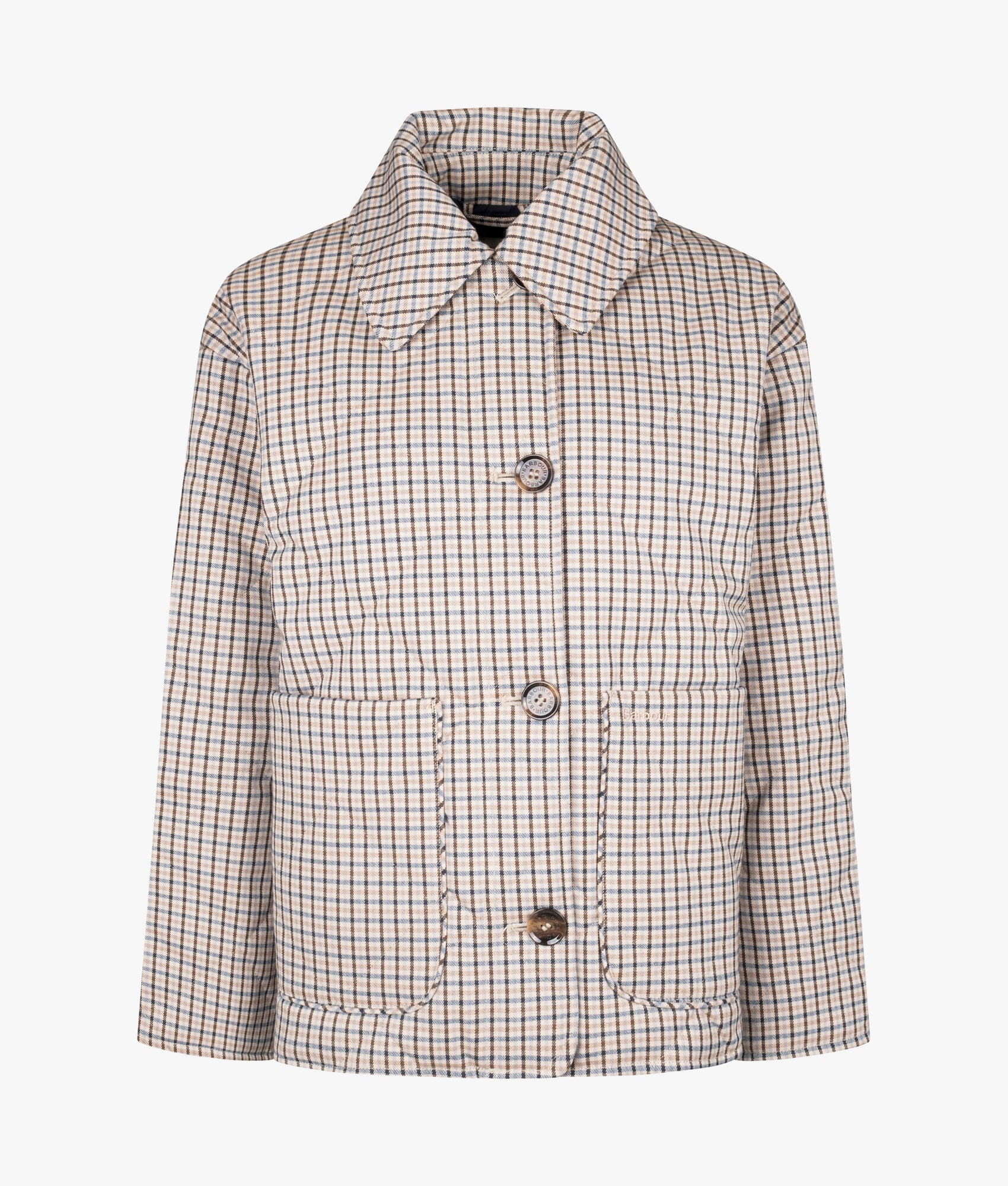 Barbour | Cassidie quilted jacket in sky micro check | EQVVS Womens