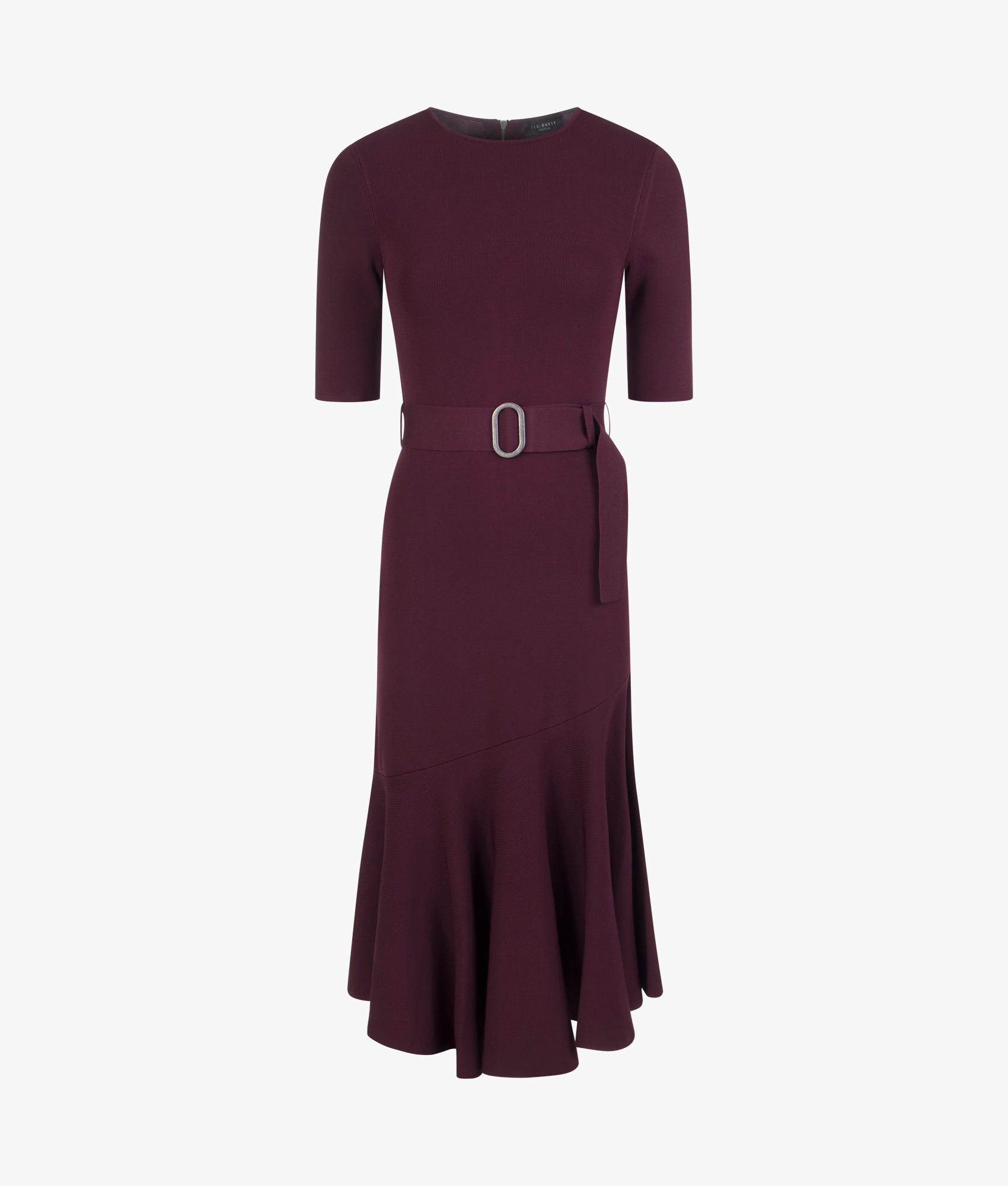 Ted Baker | Samalee knitted midi dress in dark red | EQVVS Womens