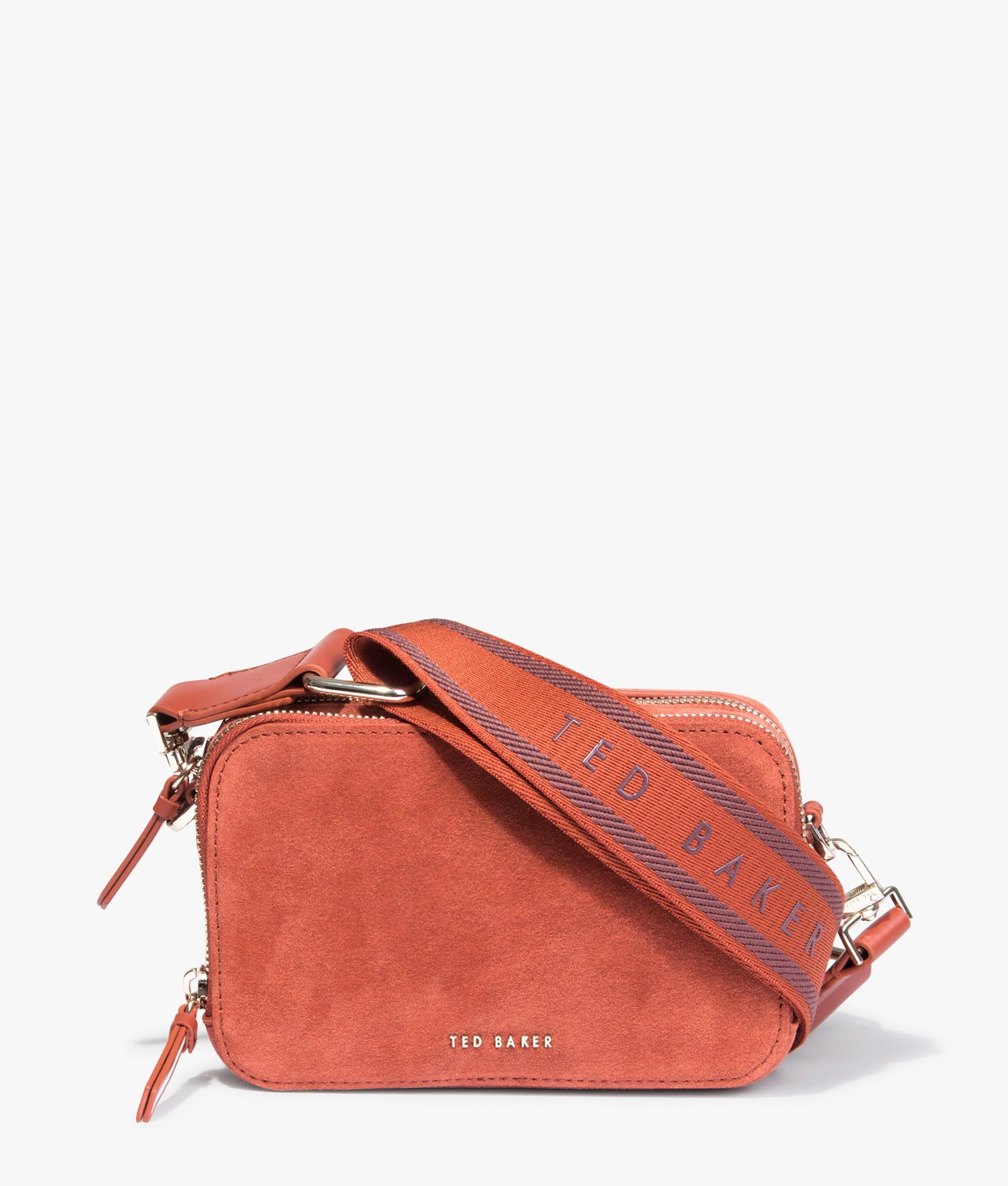 Stunnas branded webbing mini camera bag in brown | Ted Baker | EQVVS WOMEN