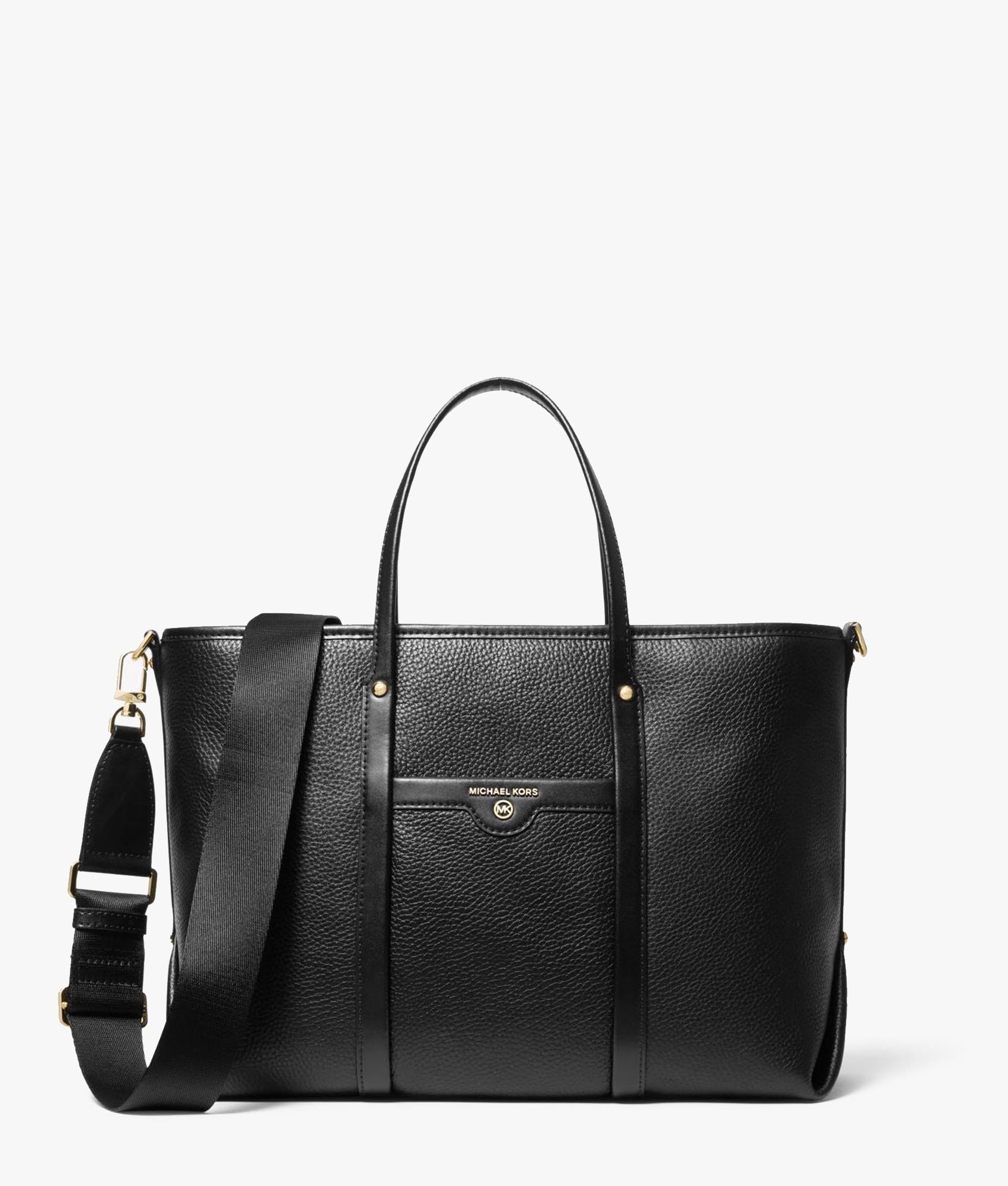 Michael Kors | Beck pebble leather shopper in black | EQVVS Womens